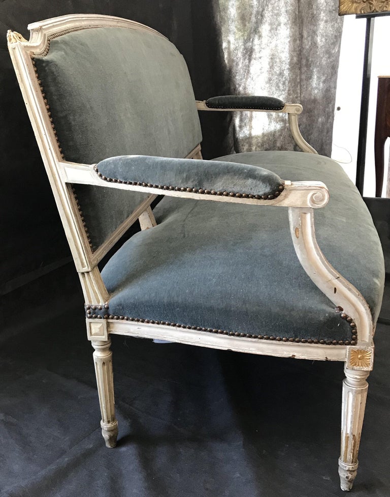 Exceptional Antique French Louis XVI Sofa Settee with Original Mohair ...