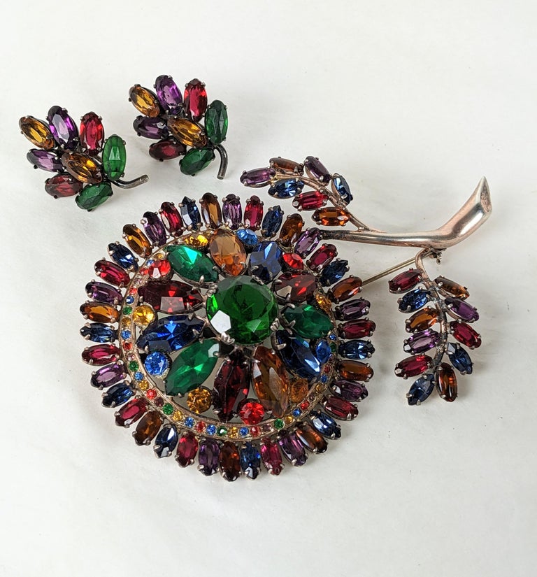 Exceptional Art Deco Jeweled Flower Set For Sale at 1stDibs