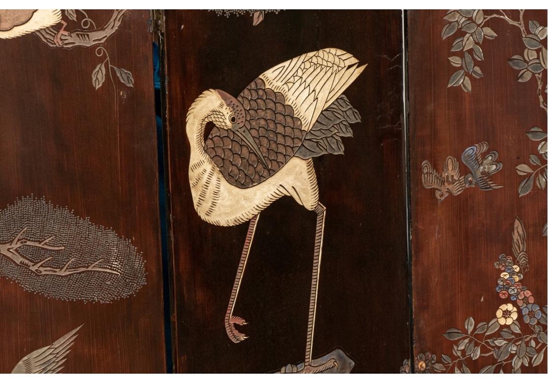 Exceptional Asian Four Panel Screen For Sale at 1stDibs