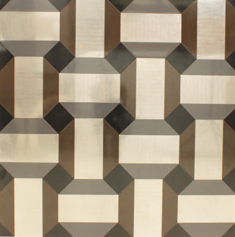 Exceptional Coffee Table with Geometric Pattern Top, Italy, 1970's For ...