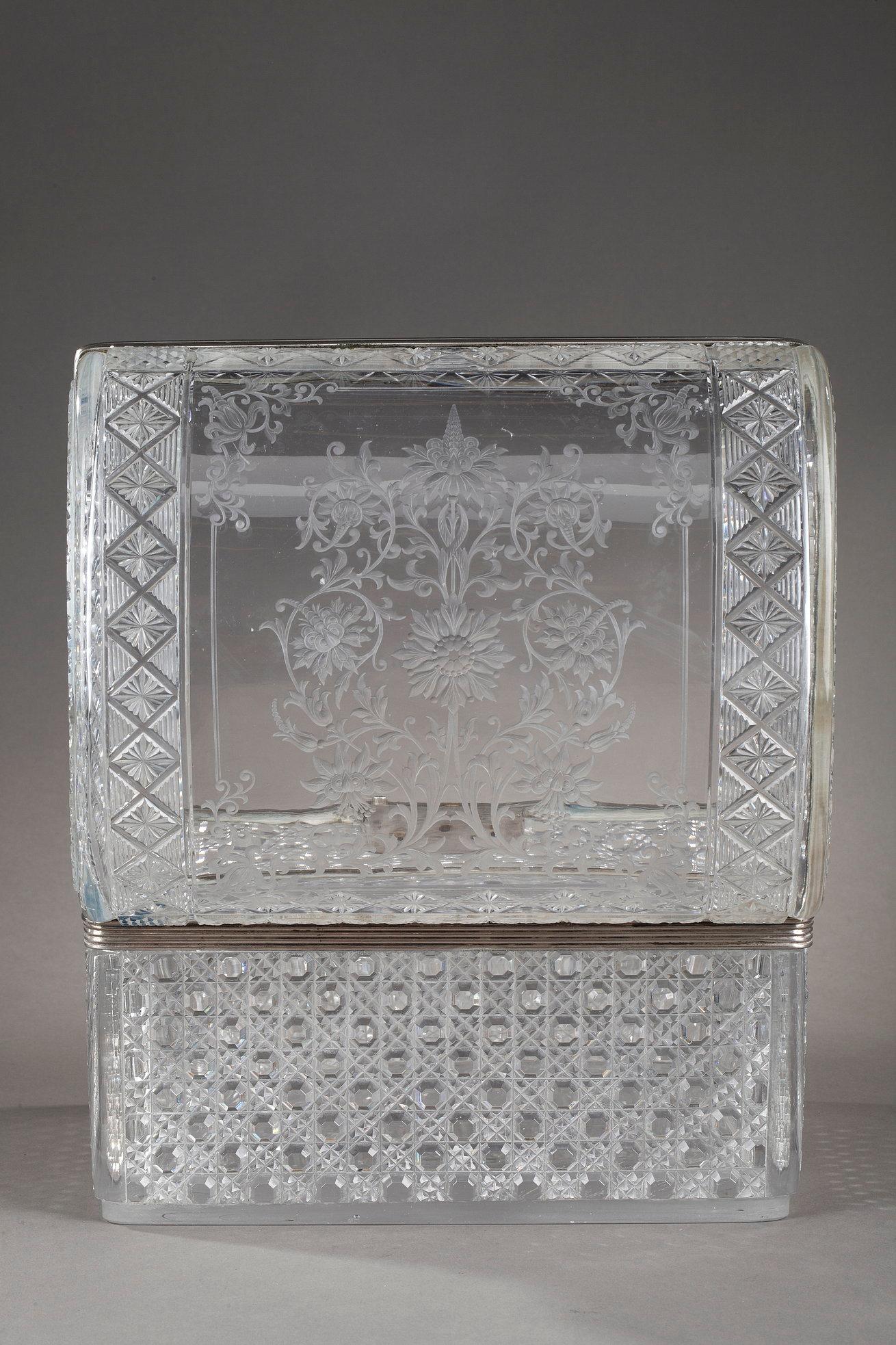 Exceptional Cut Crystal Rectangular Case from Baccarat, XIX Period For ...