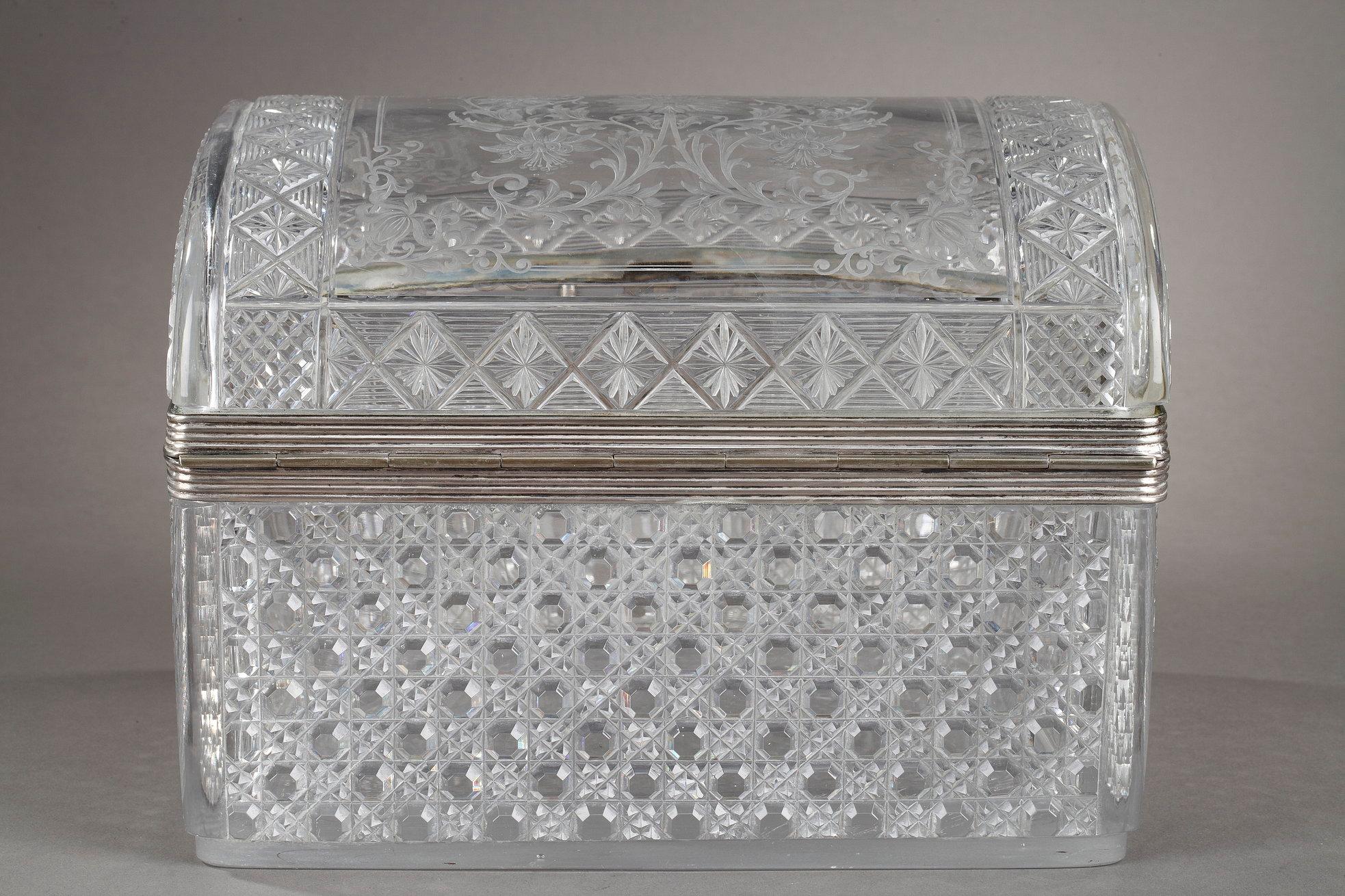 Exceptional Cut Crystal Rectangular Case from Baccarat, XIX Period For ...