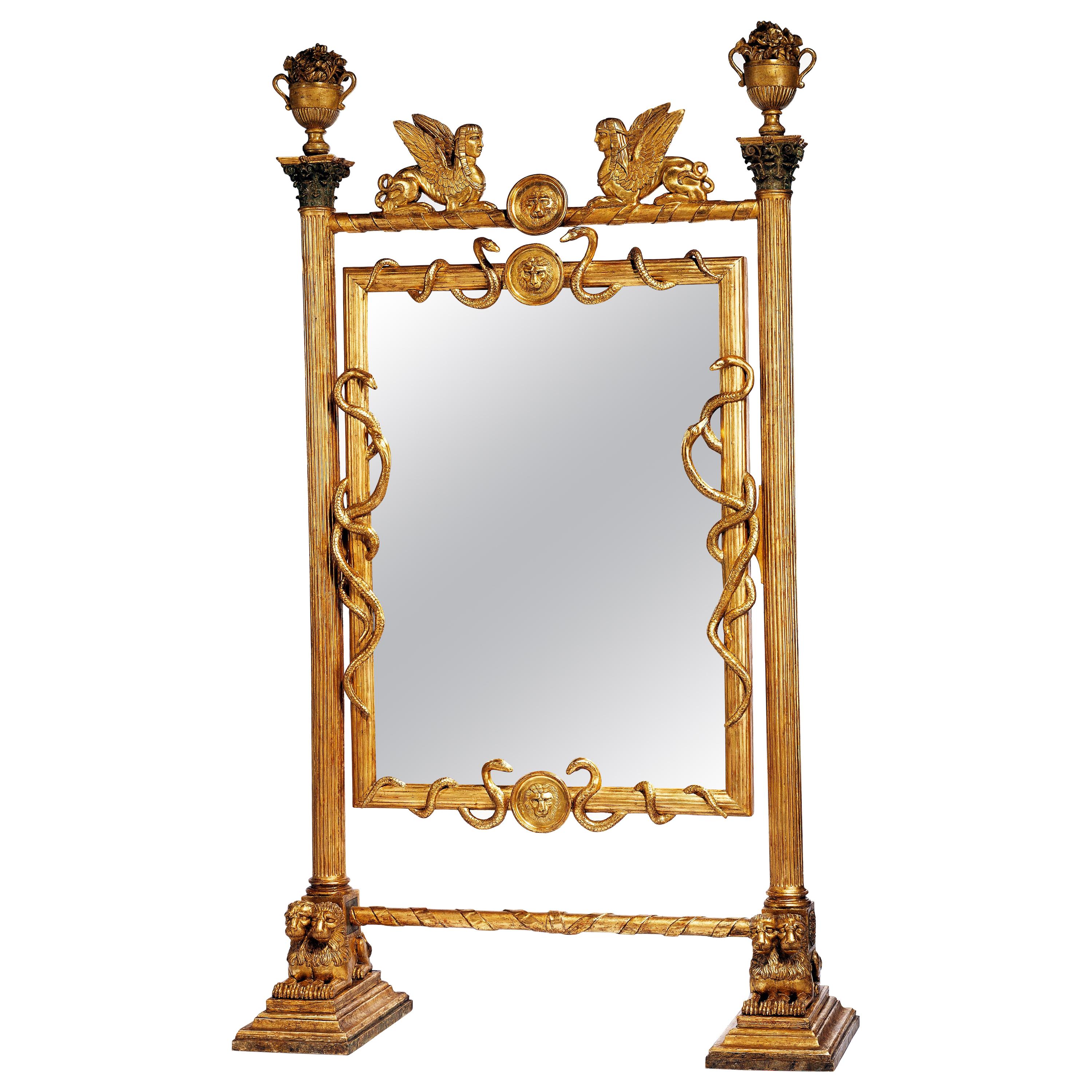 19th Century Tall Italian Neo-Gothic Mirror at 1stdibs