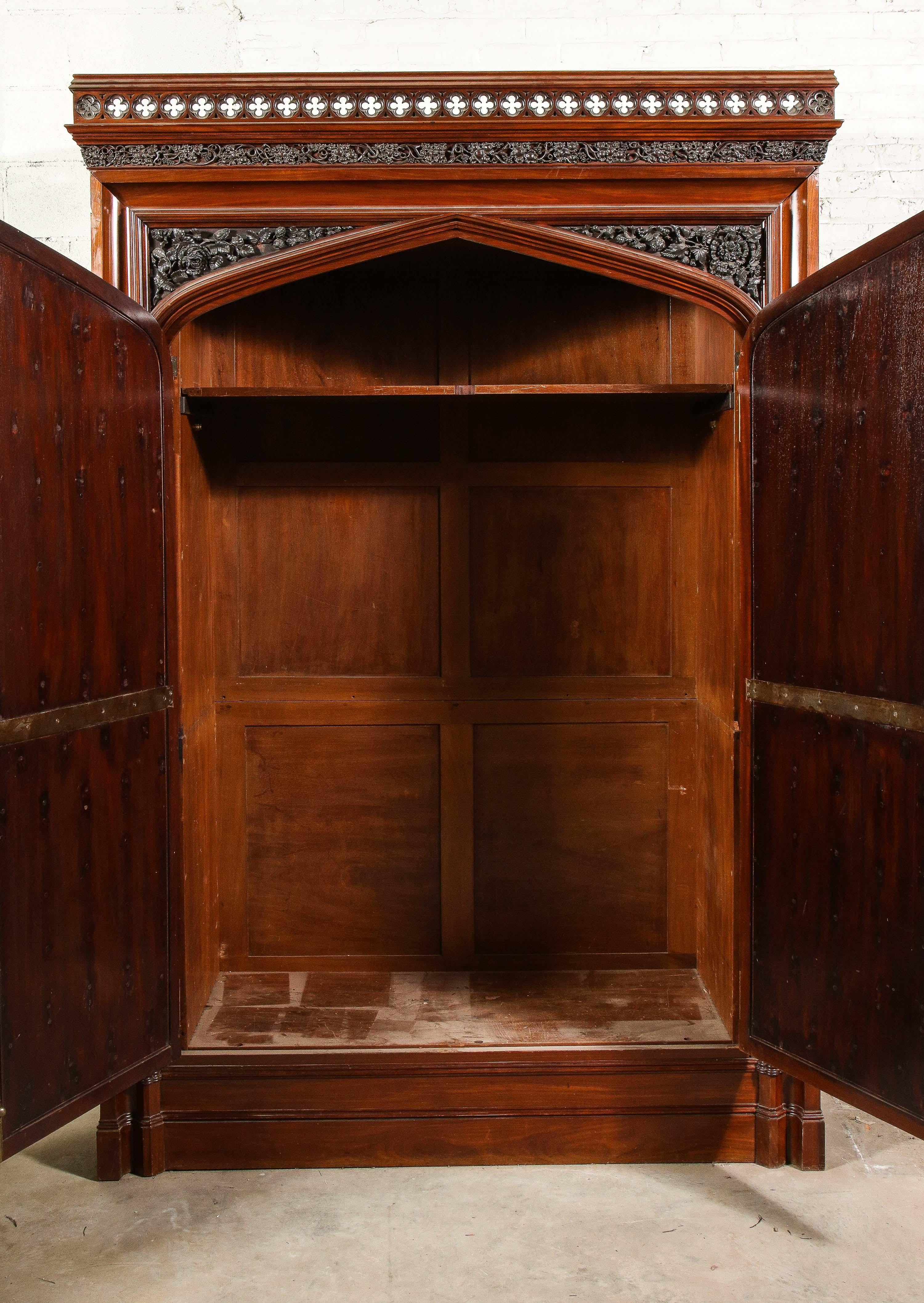 Exceptional Early 19th Century English Gothic Wardrobe in Mahogany For ...