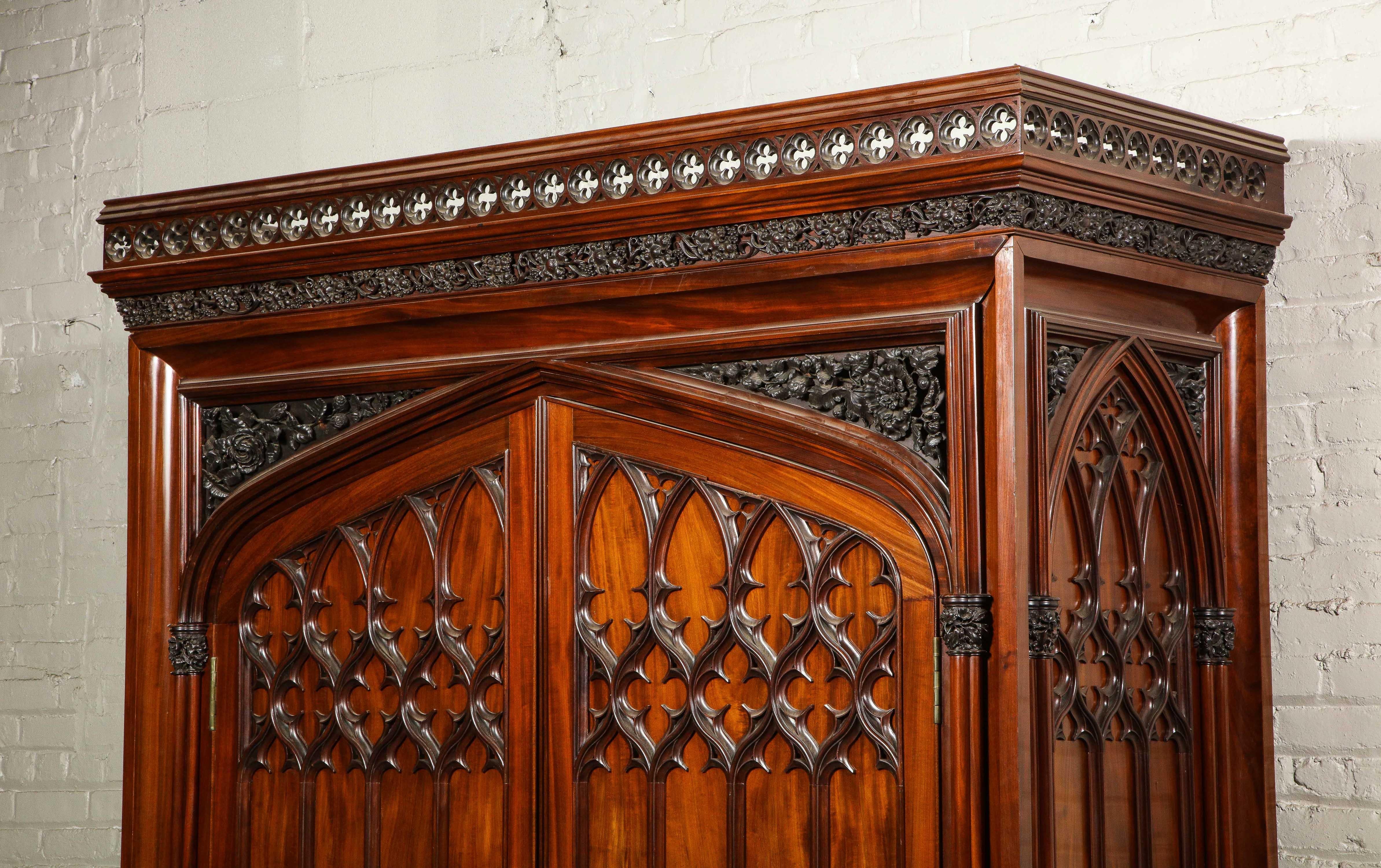 Exceptional Early 19th Century English Gothic Wardrobe in Mahogany For ...