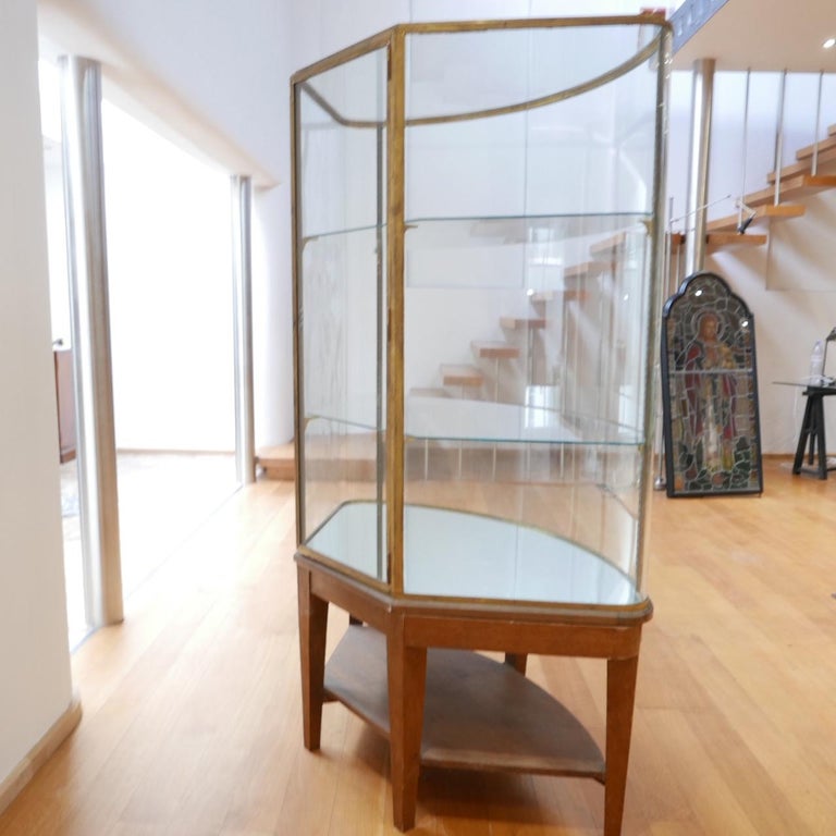 Exceptional Early 20th Century English Bow Glass Display Cabinet For ...