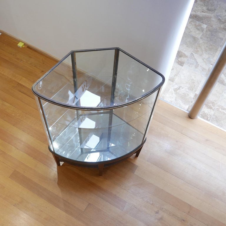 Exceptional Early 20th Century English Bow Glass Display Cabinet For ...