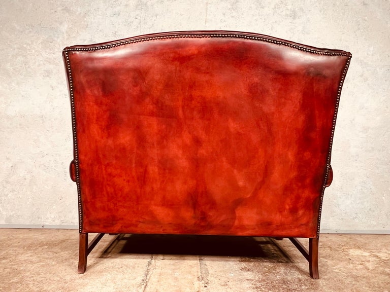 Exceptional English Georgian Country House Leather Wing Back 2 Seater ...