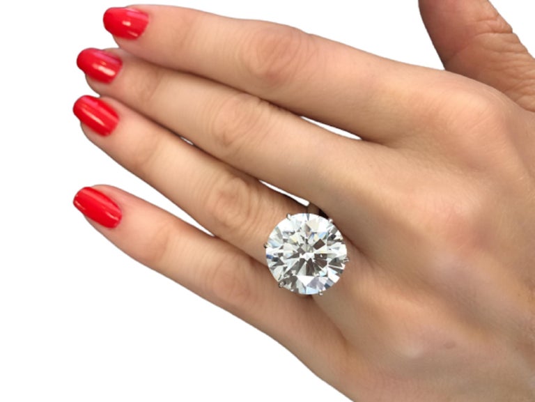 Exceptional Flawless Type IIA GIA Certified 7 Carat Round Diamond Ring ...