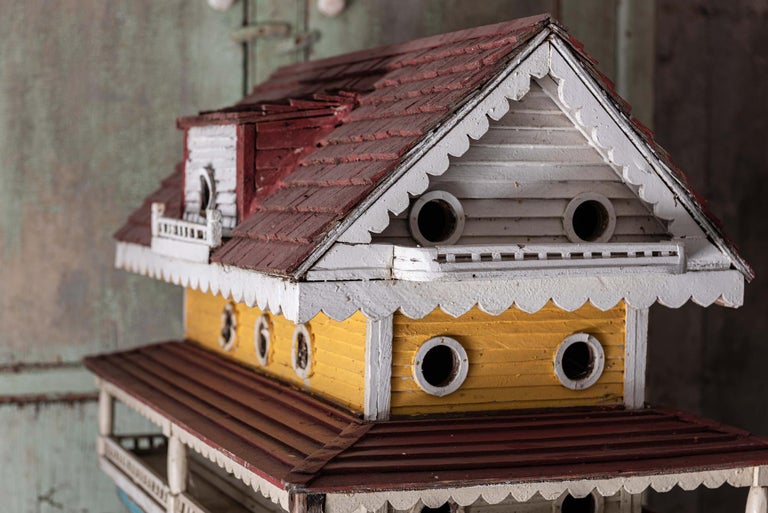 Exceptional Folk Art Country Mansion Birdhouse / Bird Cage For Sale at ...