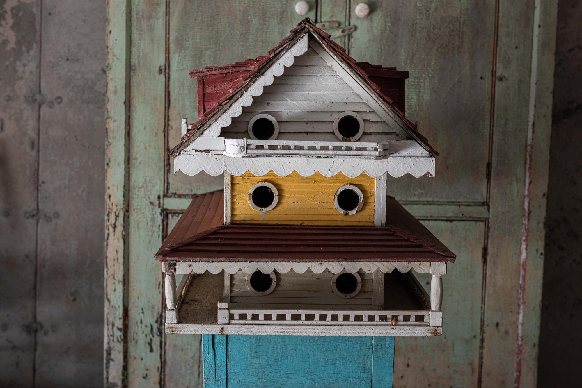 Exceptional Folk Art Country Mansion Birdhouse / Bird Cage For Sale at ...