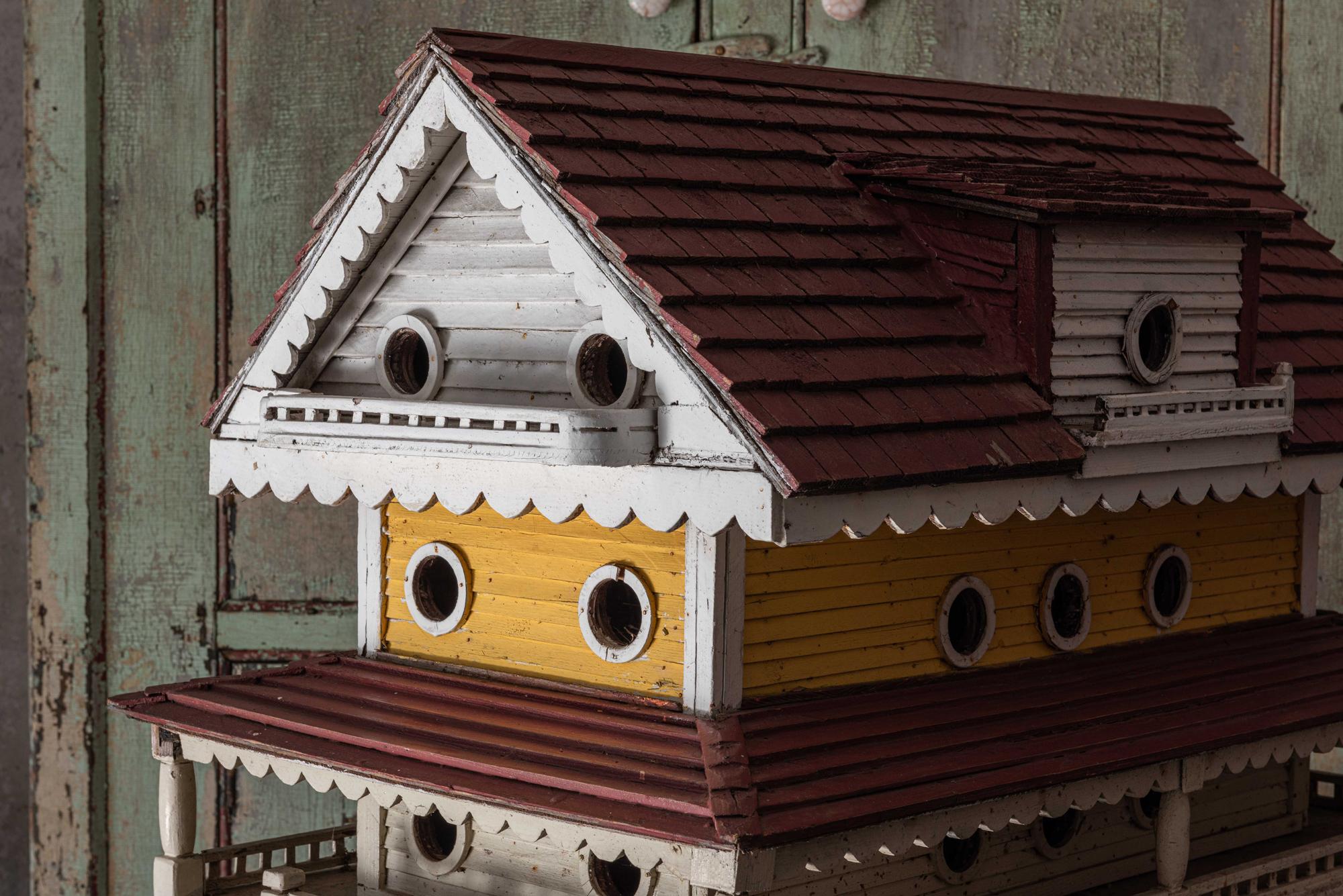 Exceptional Folk Art Country Mansion Birdhouse / Bird Cage For Sale at ...