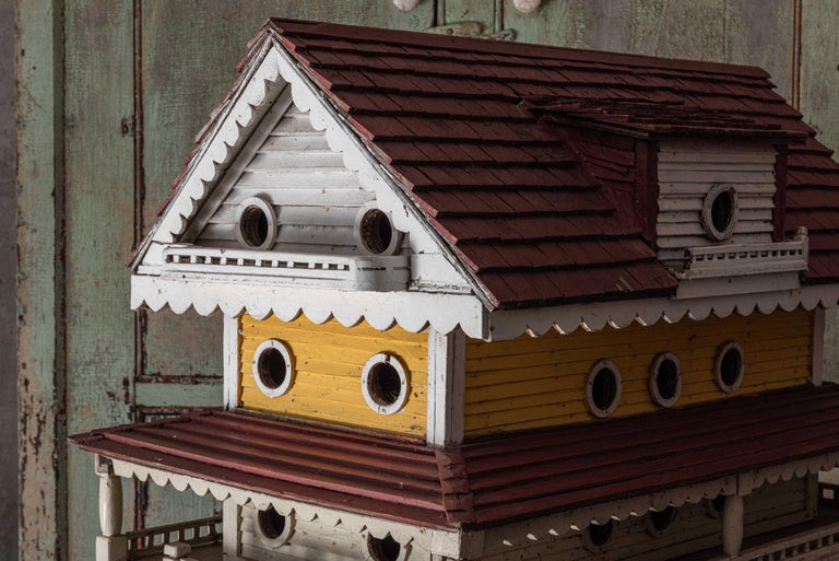 Exceptional Folk Art Country Mansion Birdhouse / Bird Cage For Sale at ...