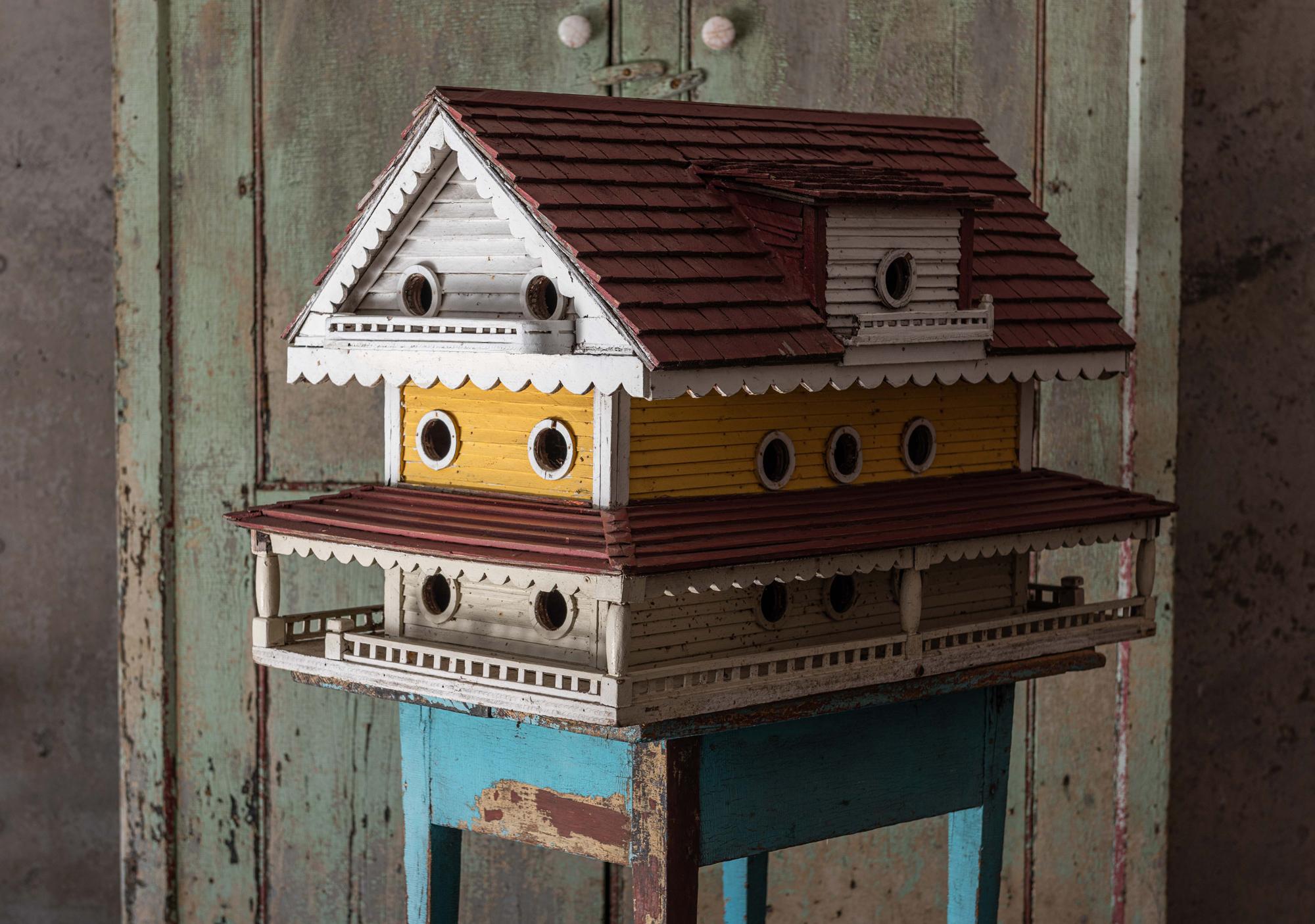 Exceptional Folk Art Country Mansion Birdhouse / Bird Cage For Sale at ...