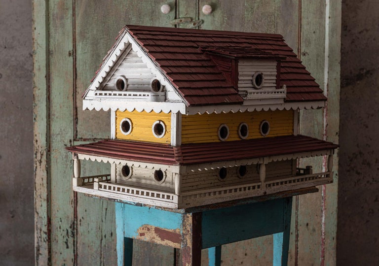 Exceptional Folk Art Country Mansion Birdhouse / Bird Cage For Sale at ...