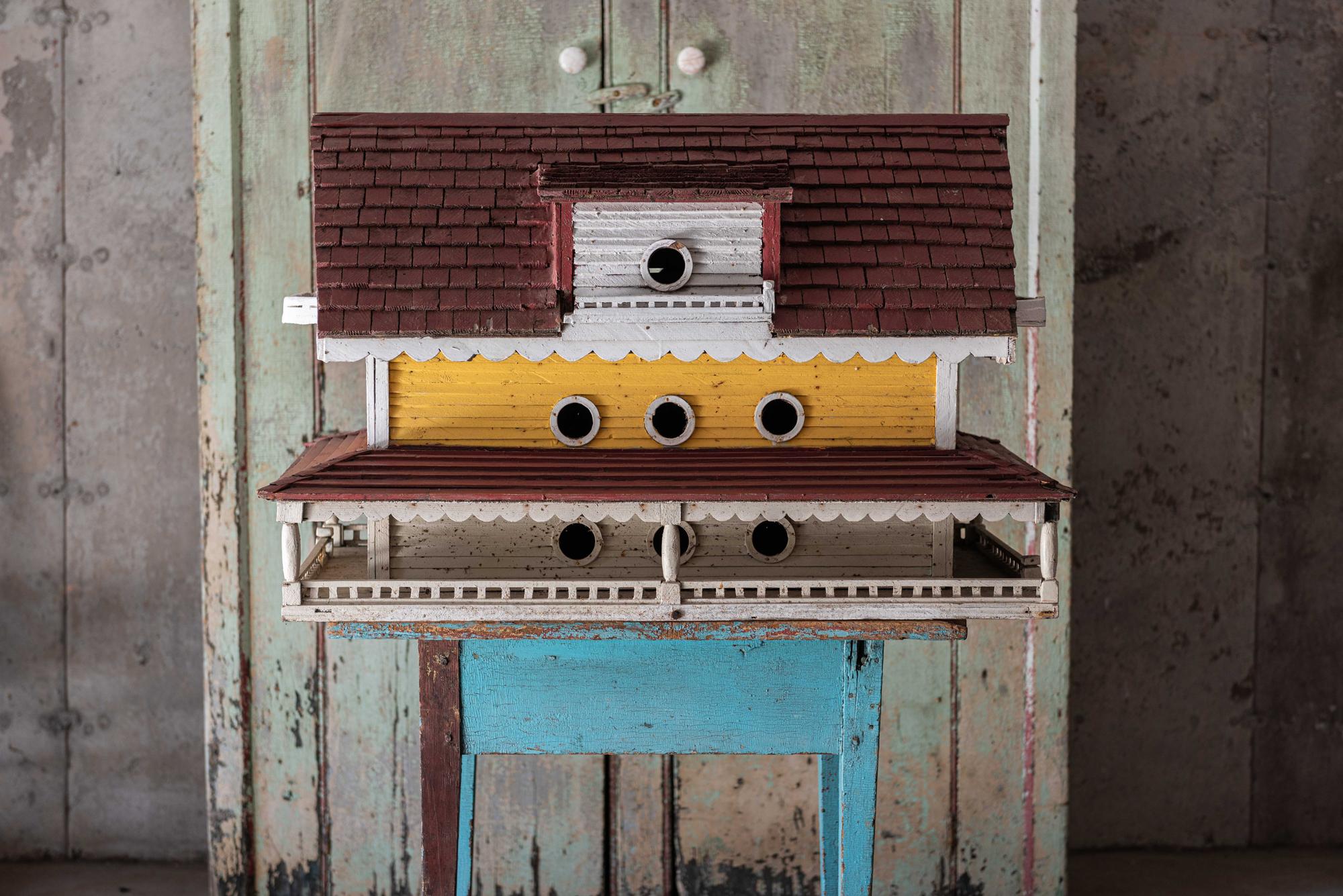 Exceptional Folk Art Country Mansion Birdhouse / Bird Cage For Sale at ...
