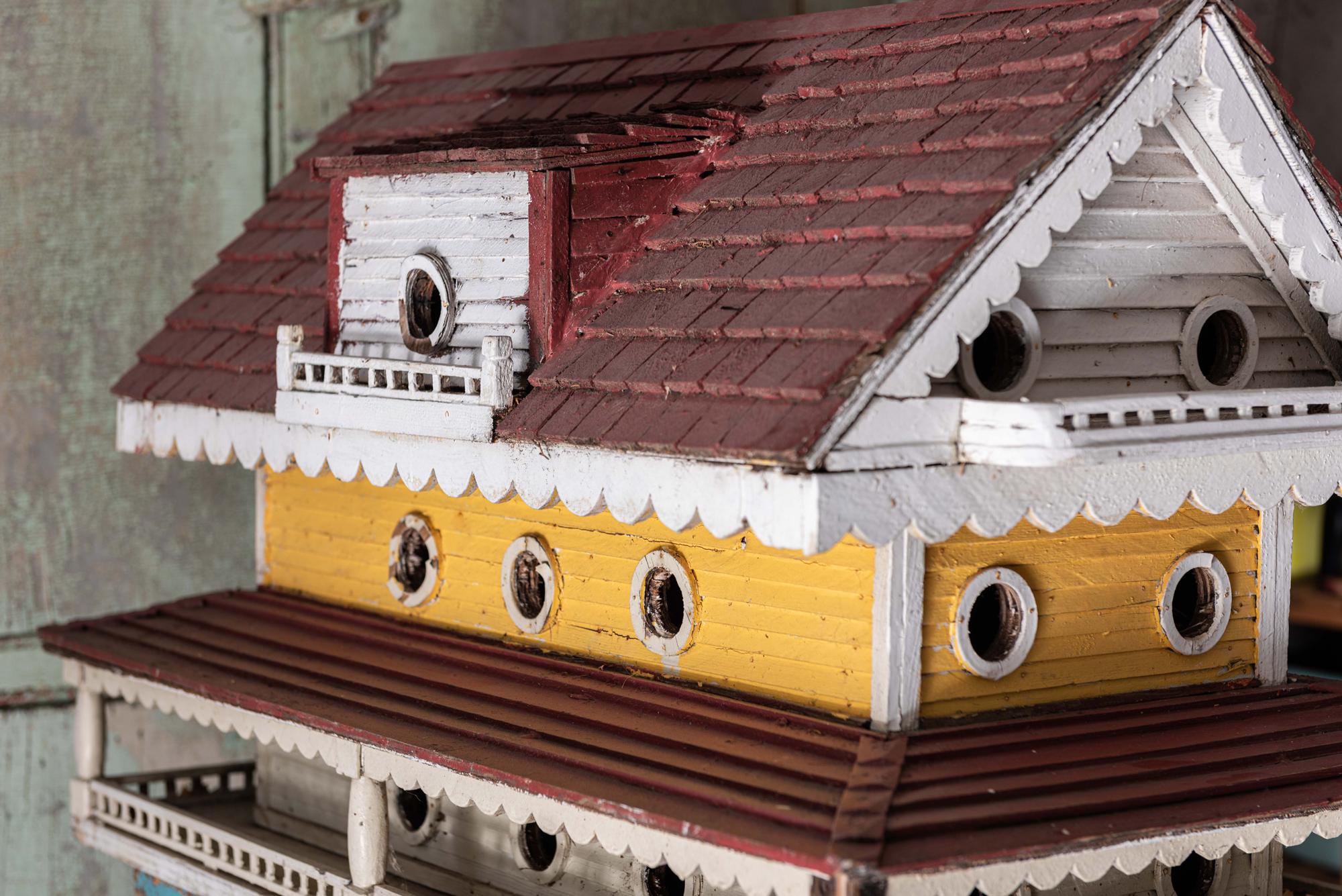 Exceptional Folk Art Country Mansion Birdhouse / Bird Cage For Sale at ...