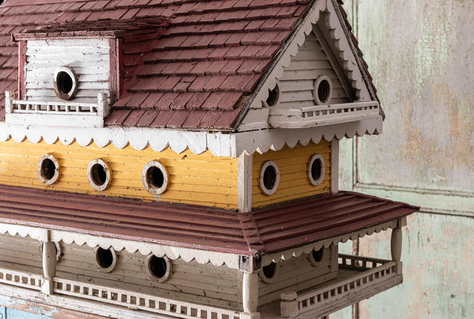 Exceptional Folk Art Country Mansion Birdhouse / Bird Cage For Sale at ...