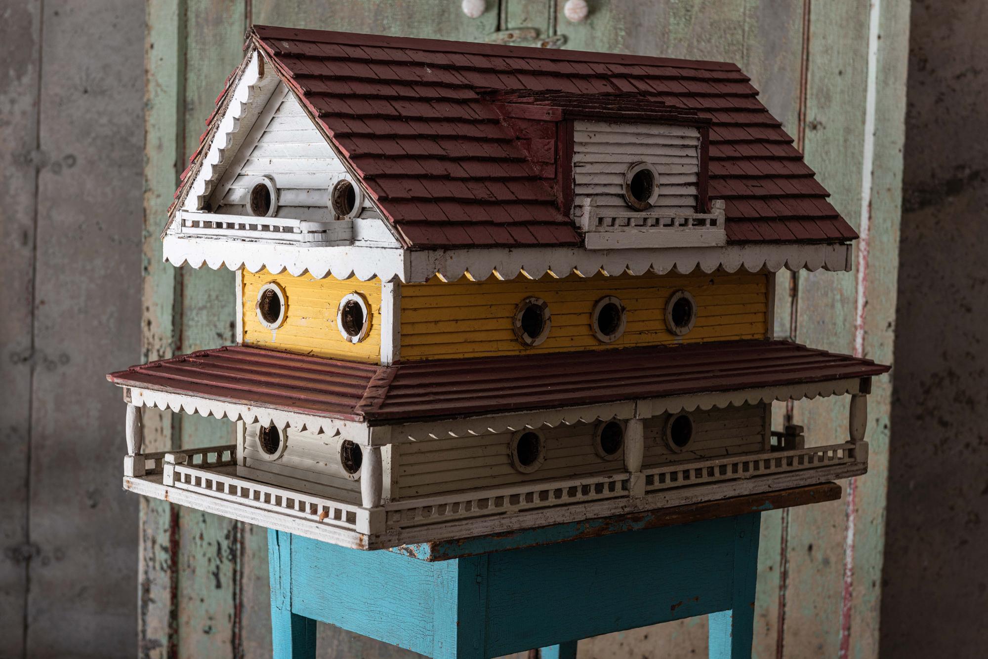 Exceptional Folk Art Country Mansion Birdhouse / Bird Cage For Sale at ...