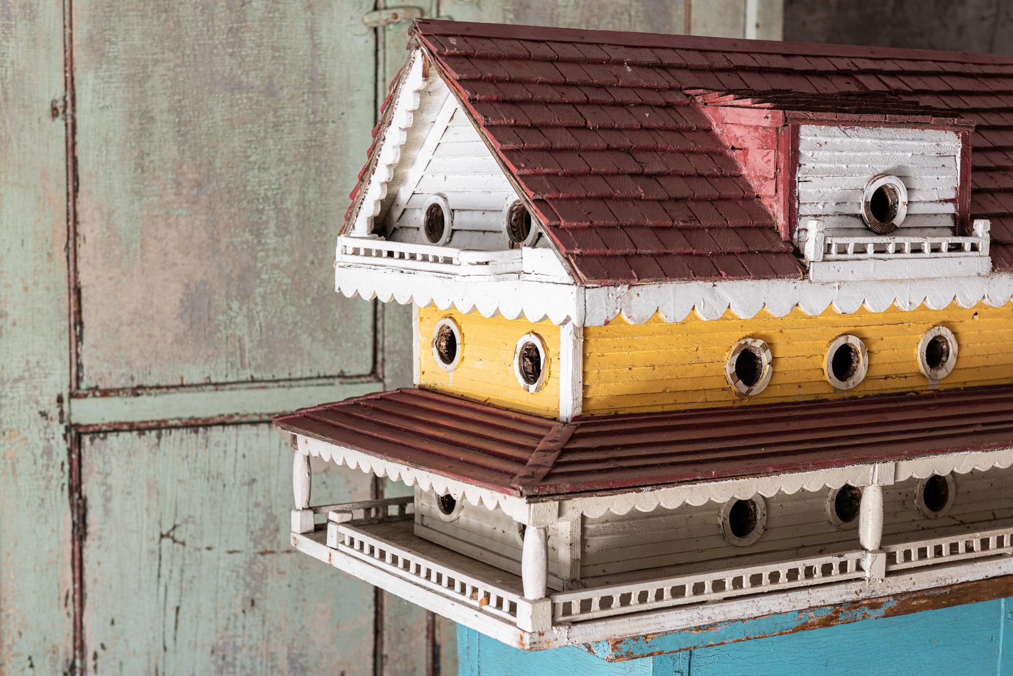 Exceptional Folk Art Country Mansion Birdhouse / Bird Cage For Sale at ...