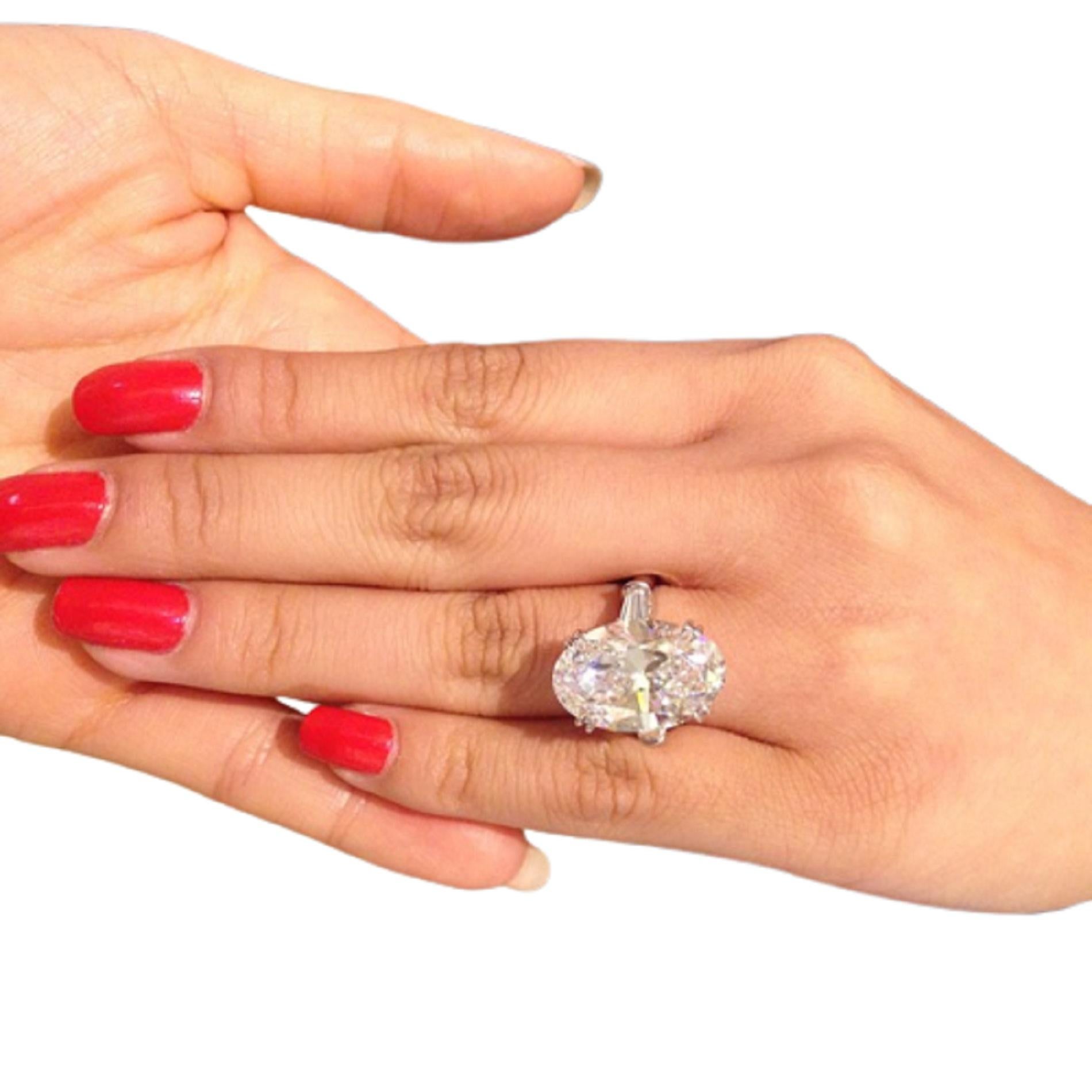 Exceptional GIA Certified 10 Carat Oval Diamond Solitaire Ring For Sale ...