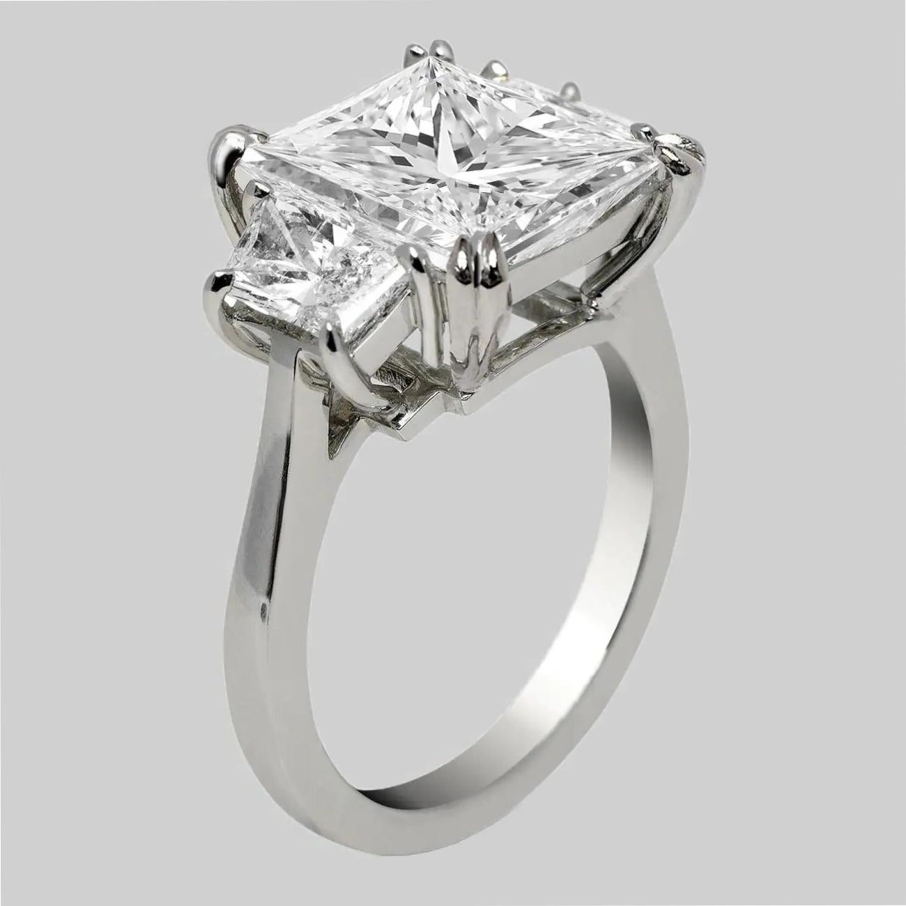 Exceptional GIA Certified 10 Carat Princess Cut Diamond Solitaire Ring ...