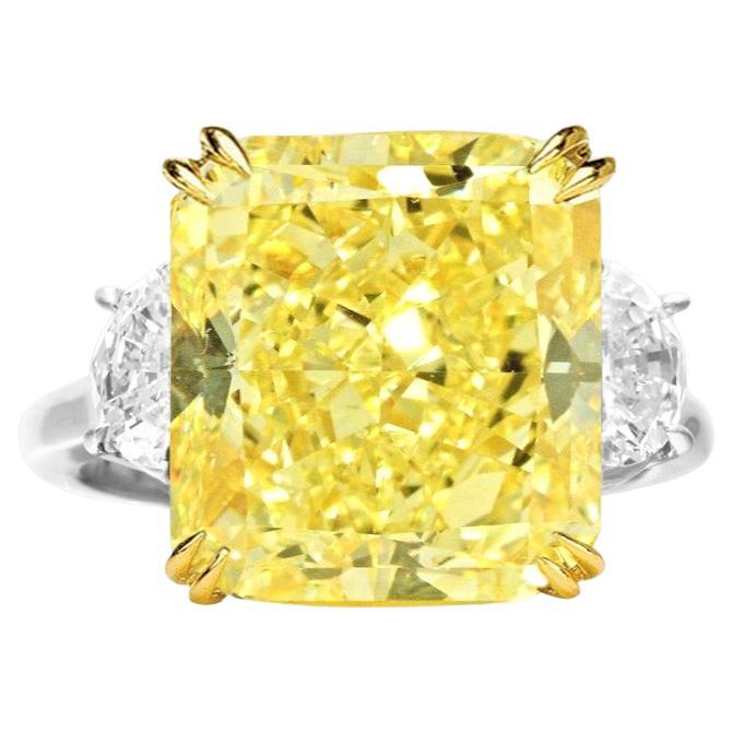 GIA Certified 3 Carat Fancy Vivid Orangy Yellow Zimmi Diamond Ring For ...