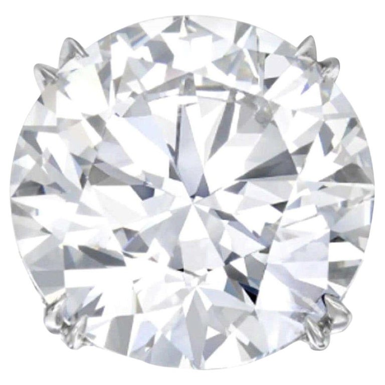 Exceptional GIA Certified 13 Carats Round Diamond Ring For Sale at 1stDibs