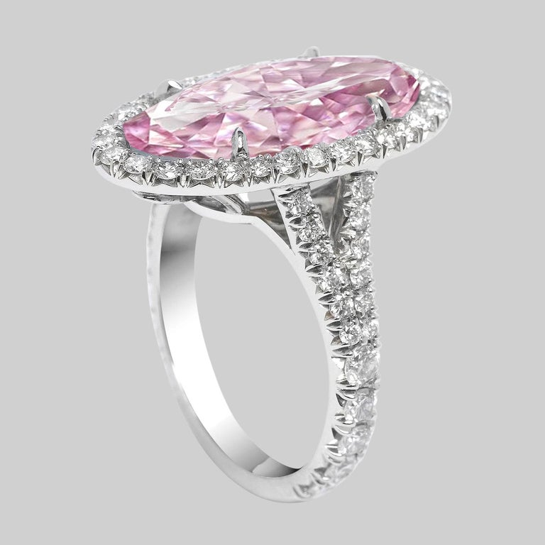 Exceptional GIA Certified 2 Carat Fancy Purplish Pink Oval Diamond Ring ...