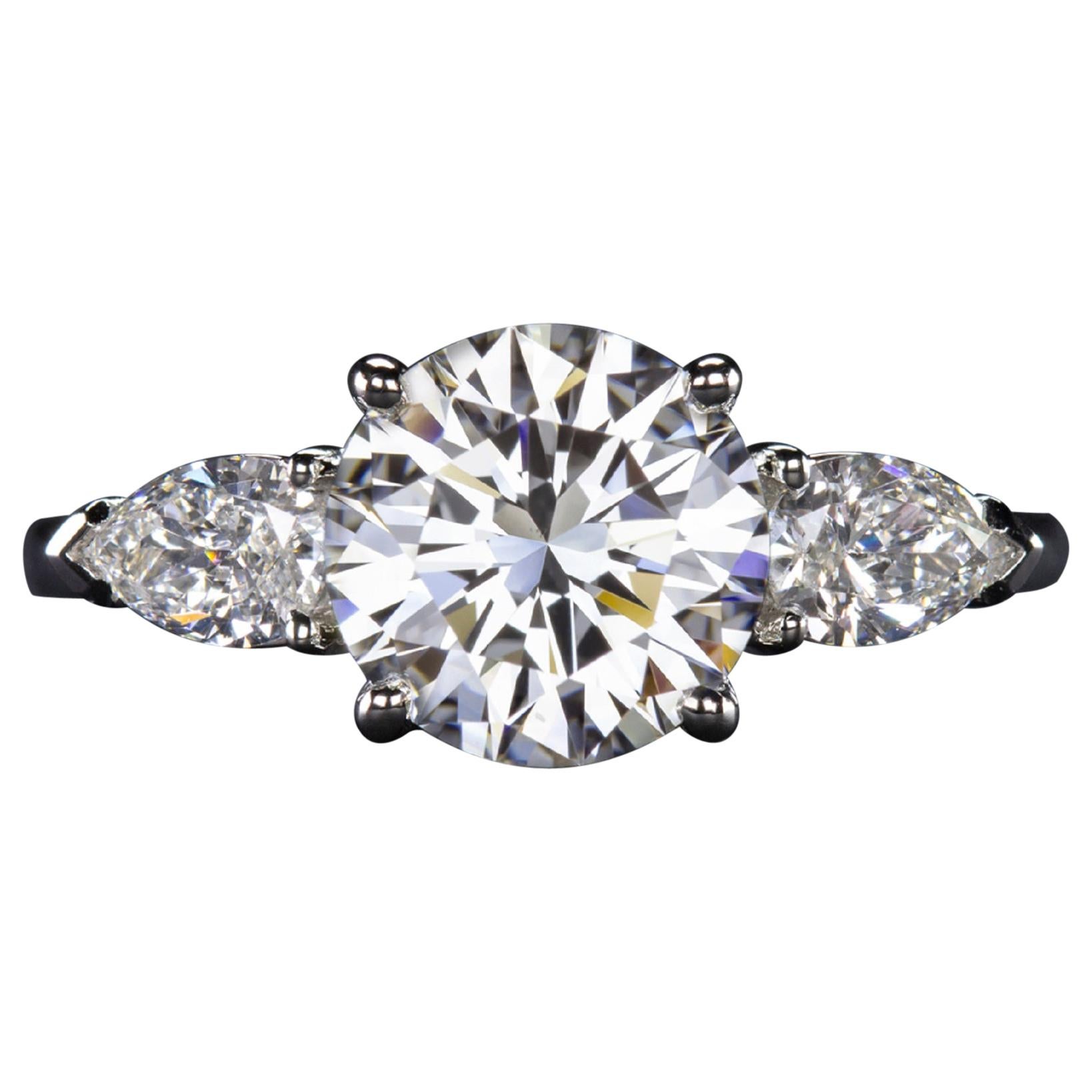 Exceptional GIA Certified 1.80 Carat Round Diamond Hearts and Arrows ...