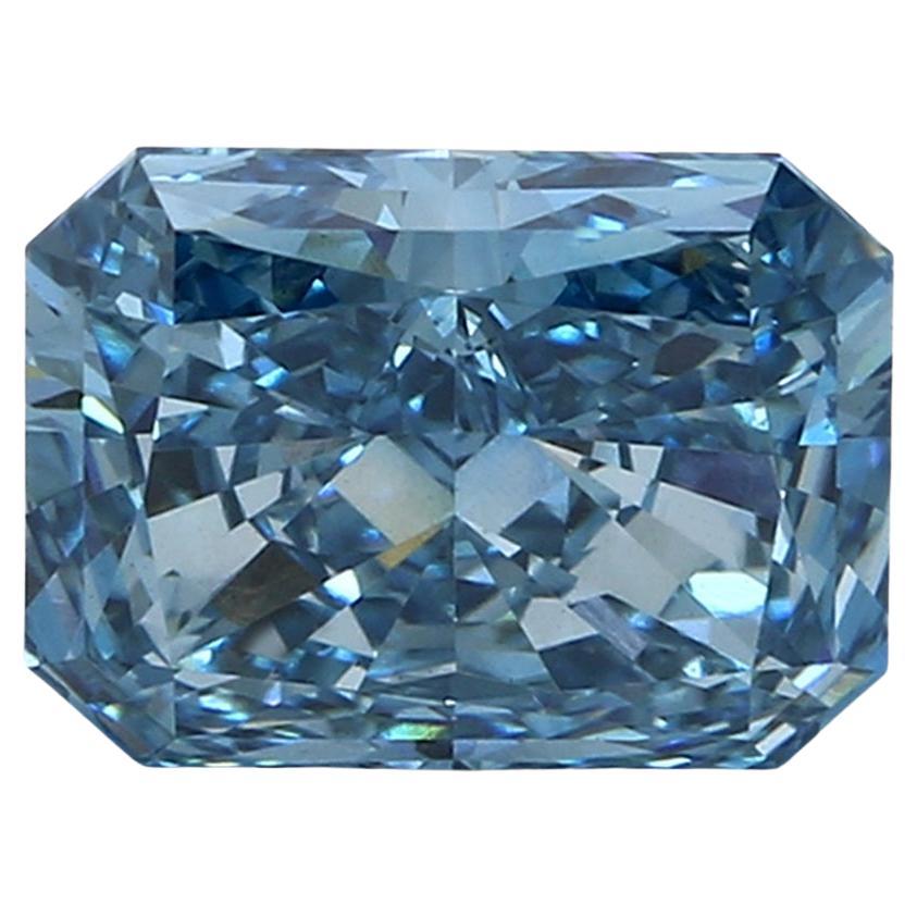 Exceptional GIA Certified 3.20 Carat Fancy Intense Blue Radiant Cut ...