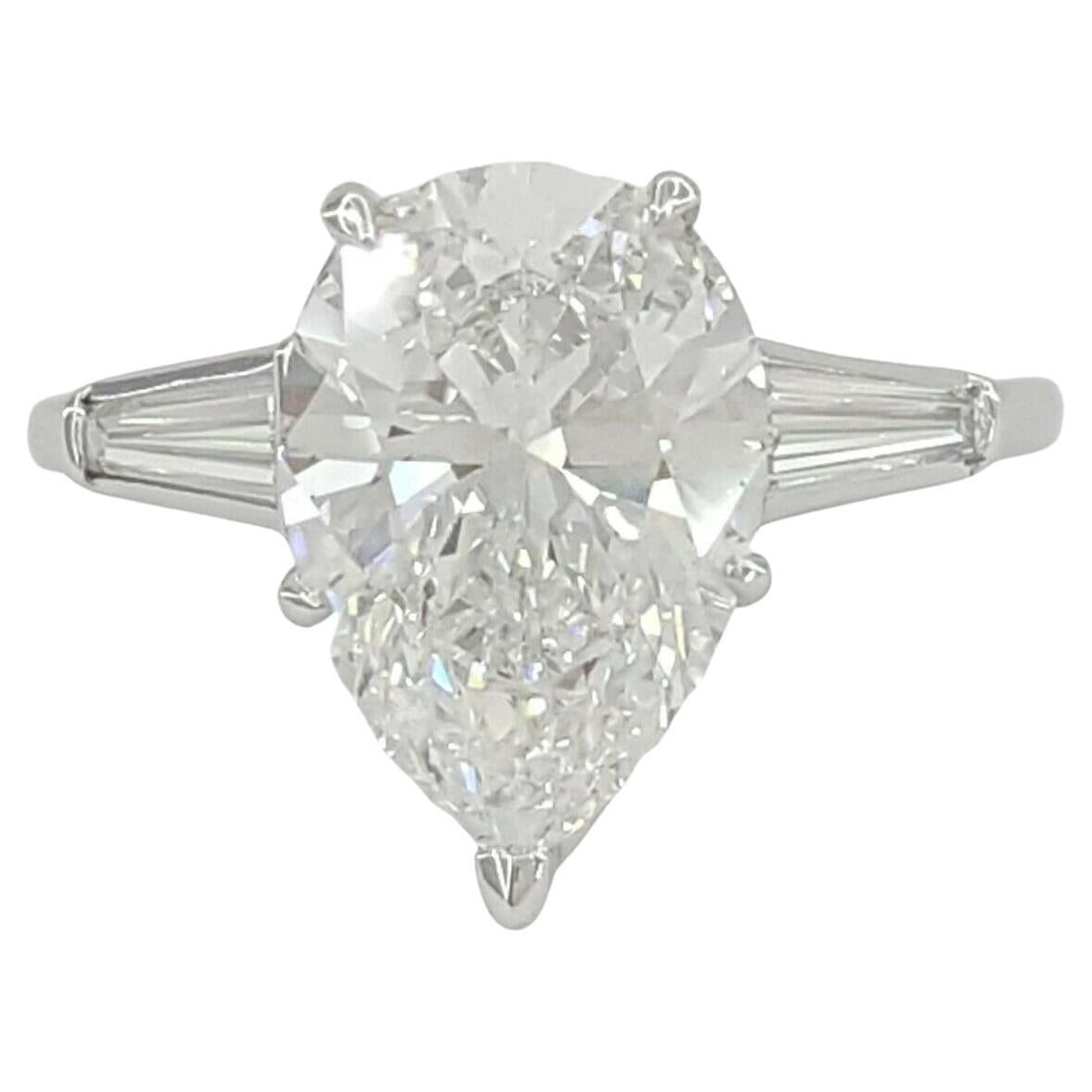 I Flawless GIA Certified 5 Carat Pear Cut Solitaire Platinum Diamond ...