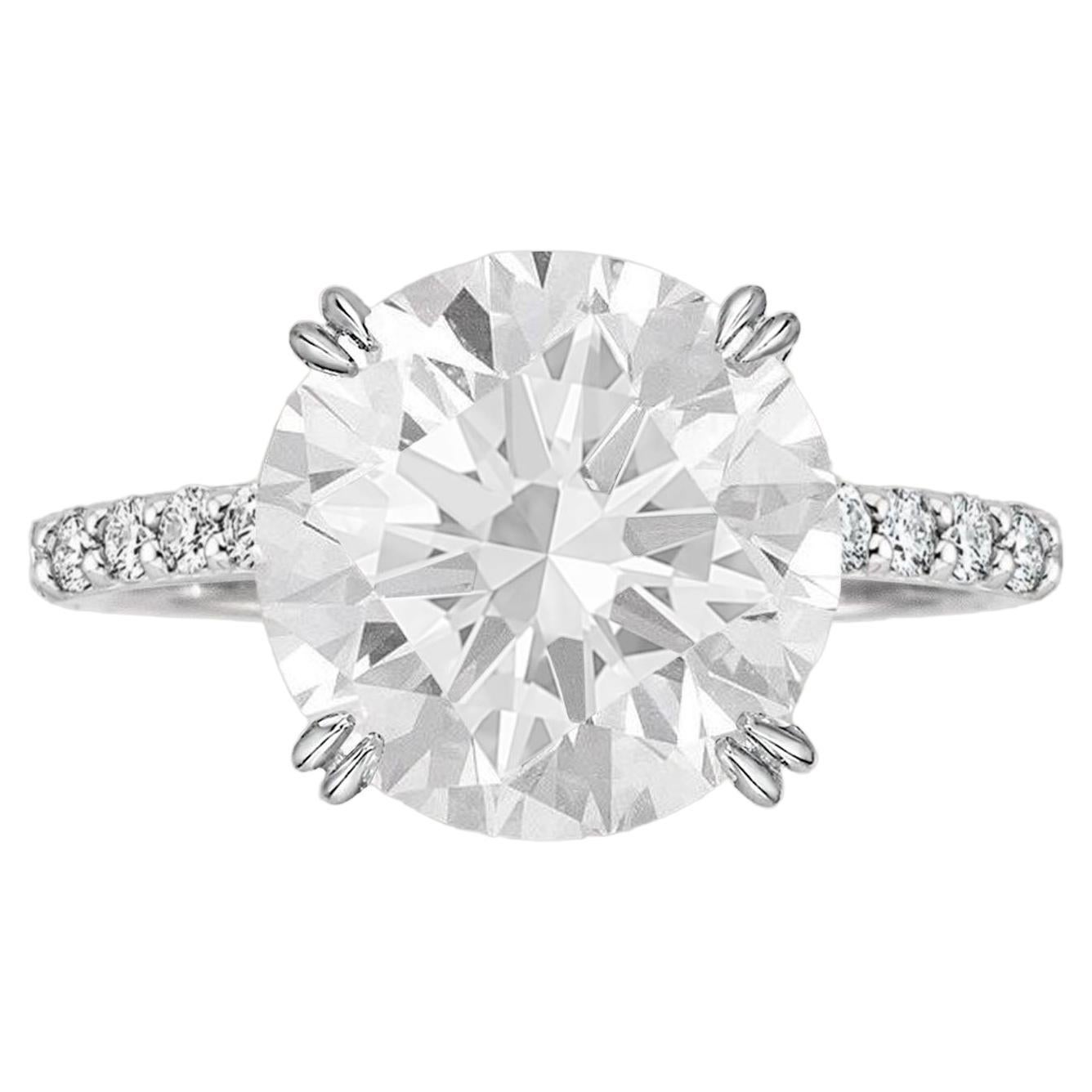 GIA Certified 10 Carat Round Brilliant Cut Diamond Ring Flawless For ...
