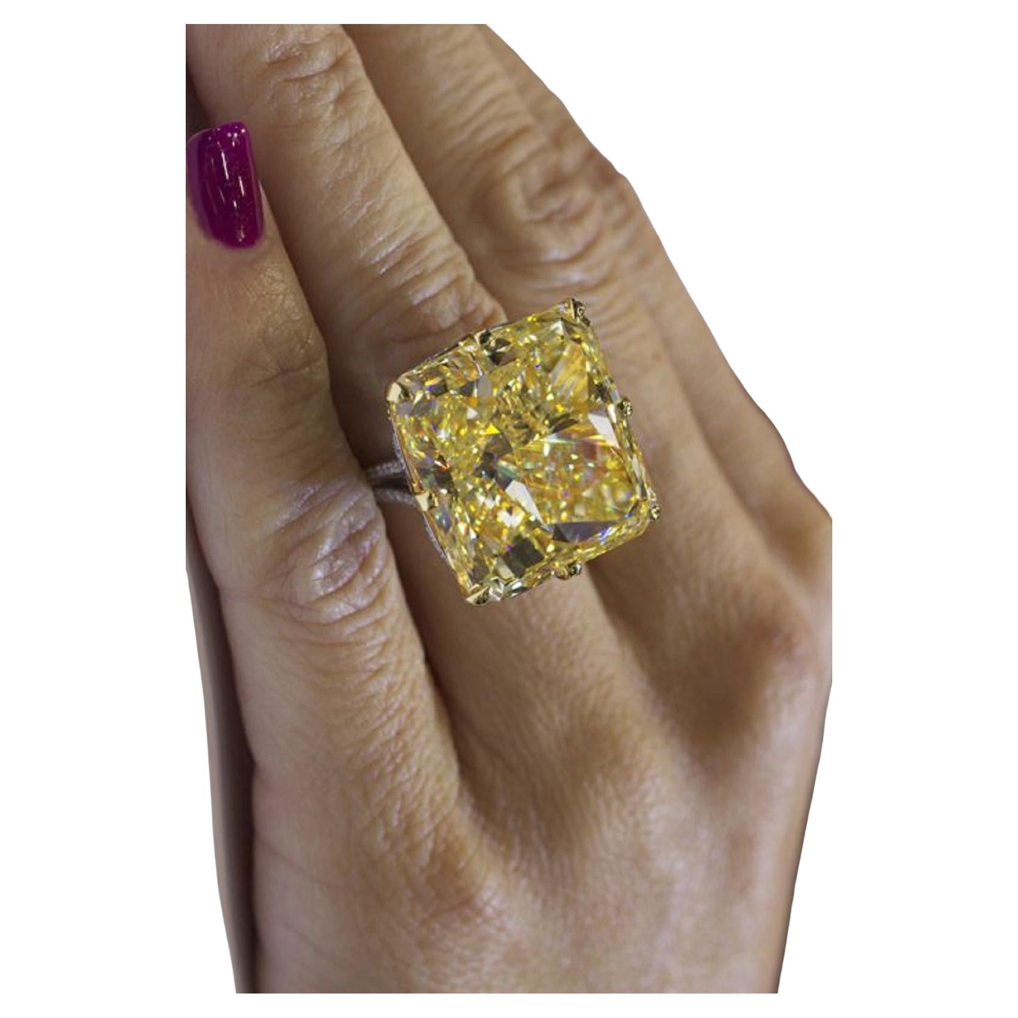 Exceptional GIA Certified 50 Carat Fancy Yellow Radiant Cut Diamond ...