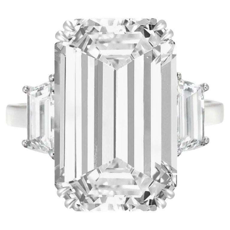 10.02 Carat Emerald Cut Diamond Ring – Internally Flawless, GIA ...