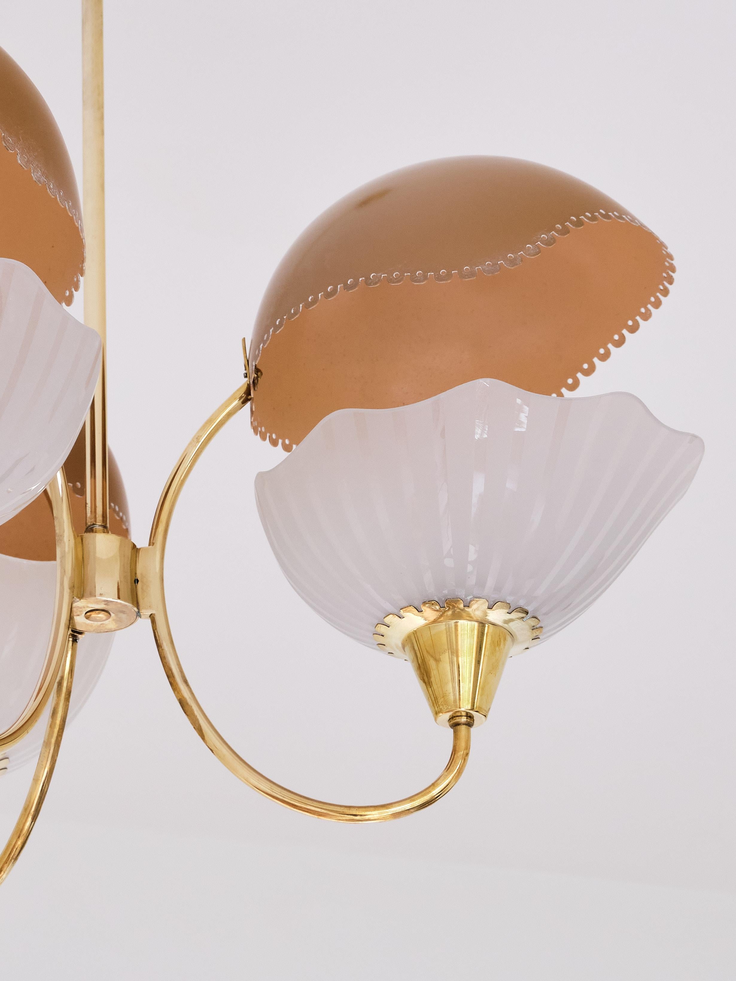 Exceptional Harald Notini Three Arm Chandelier, Böhlmarks, Sweden ...
