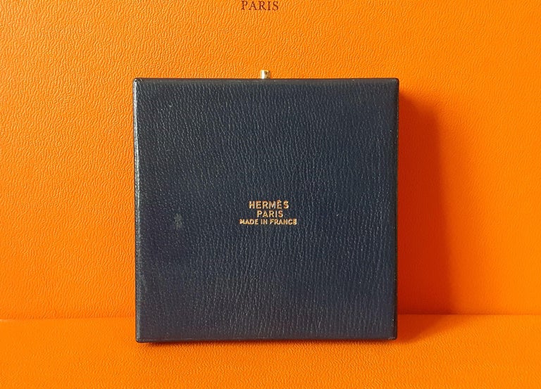 Exceptional Hermès Enamel and Leather Powder Compact Brise de Charme ...