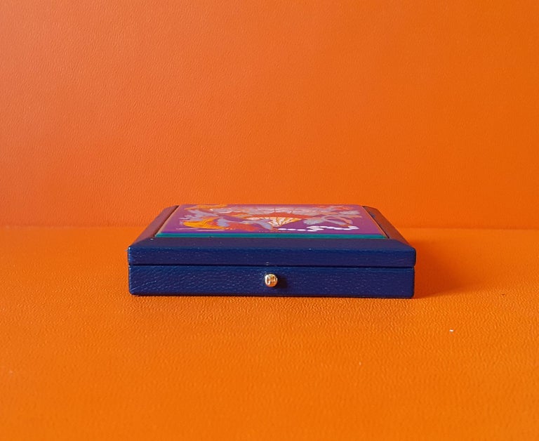 Exceptional Hermès Enamel and Leather Powder Compact Brise de Charme ...