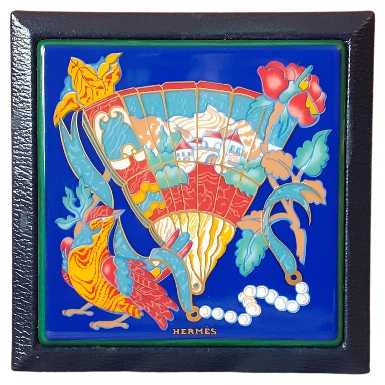 Exceptional Hermès Enamel and Leather Powder Compact Brise de Charme ...
