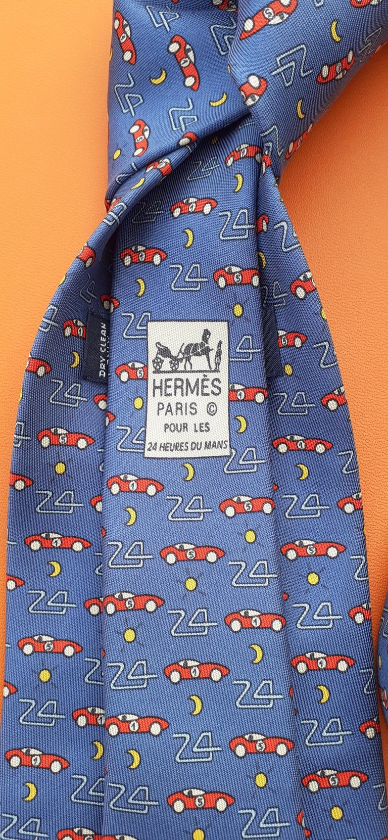 Exceptional Hermès Silk Tie Cars Print For The 24 Hours of Le Mans Race ...