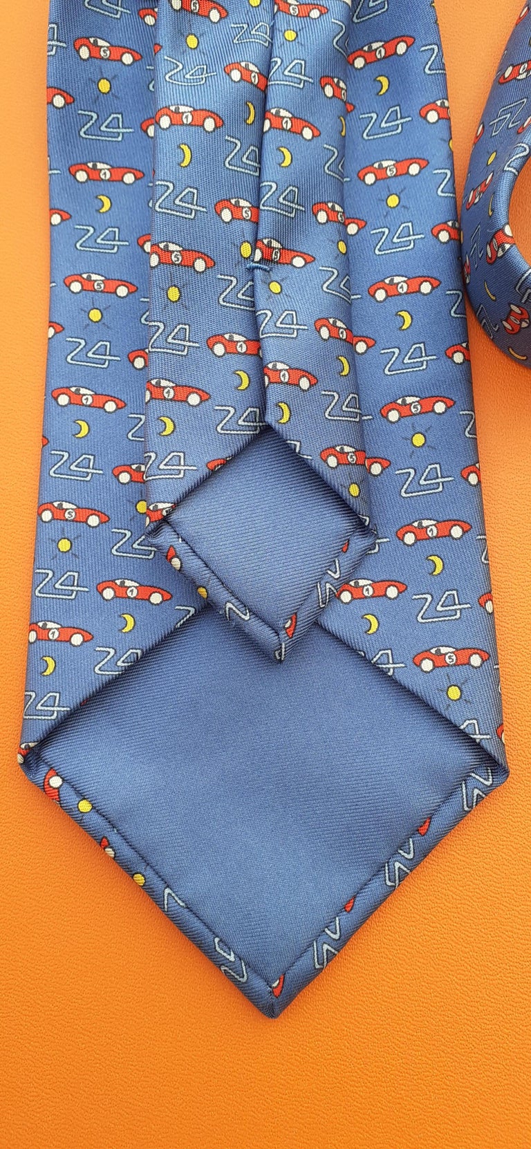Exceptional Hermès Silk Tie Cars Print For The 24 Hours of Le Mans Race ...