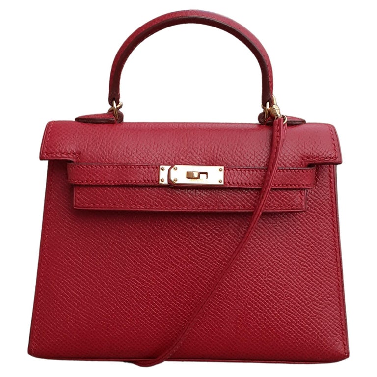 Exceptional Hermès Vintage Micro Kelly 15 cm Sellier Bag Red Leather ...