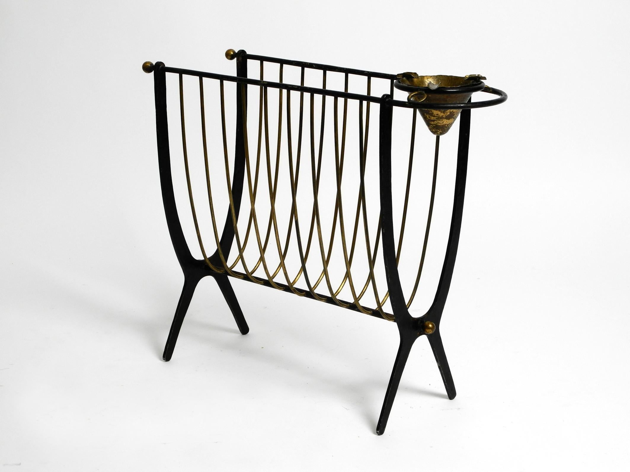 Exceptional Italian 1950s newspaper rack and ashtray made of iron and ...
