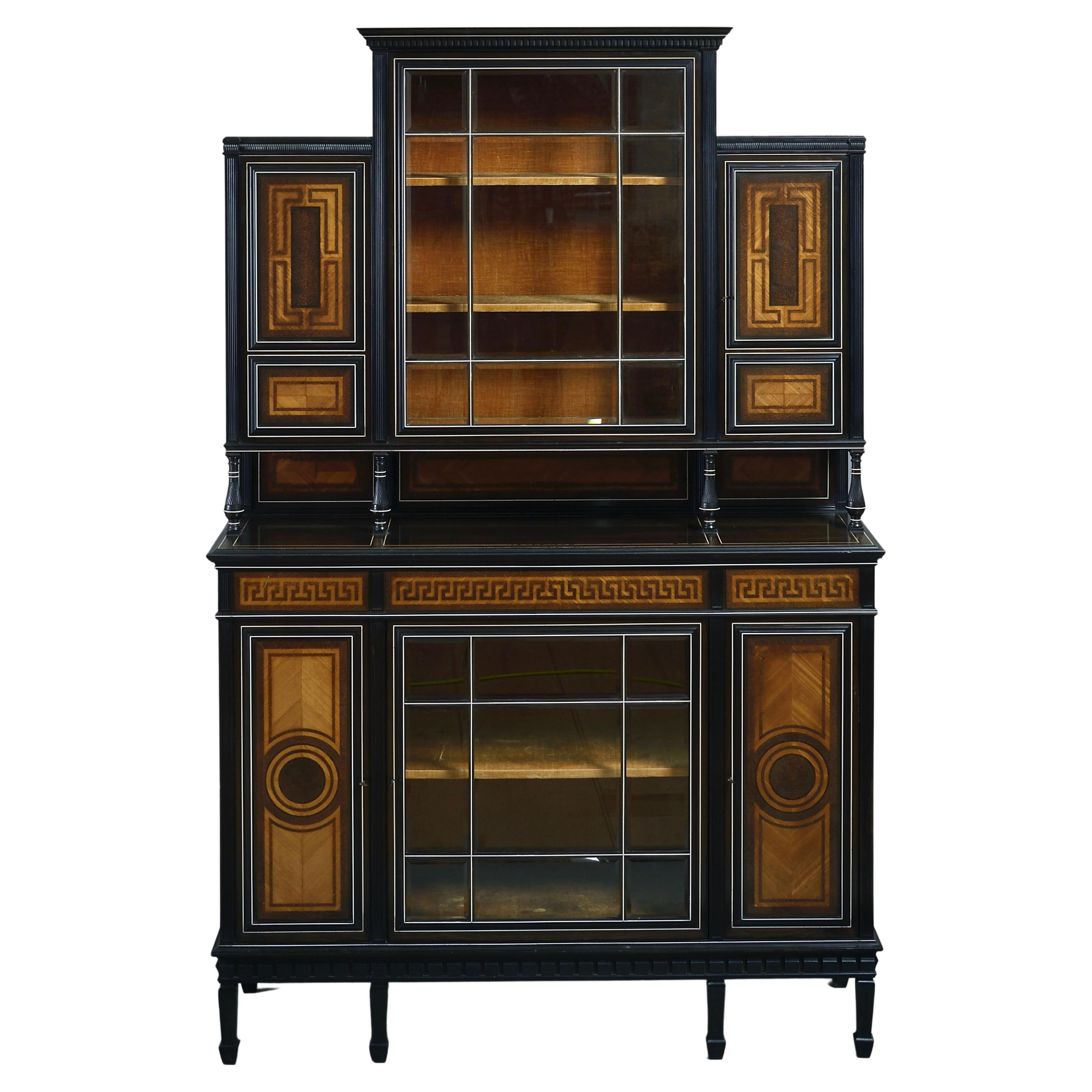 Important Italian Painted, Ivory Inlaid Ebony and Ebonized Cabinet ...