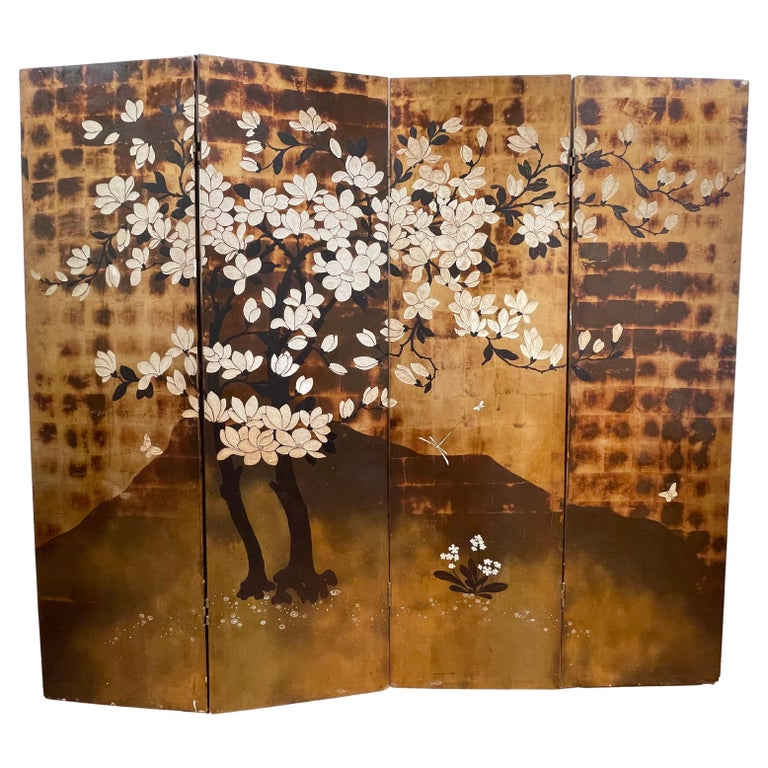 Exceptional Laquered Two-Sided Screen by Pierre Bobot, France, Art Deco ...