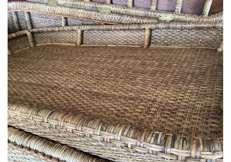 Exceptional Large Lift-Top Basket Weave Cocktail Table with Tray For ...