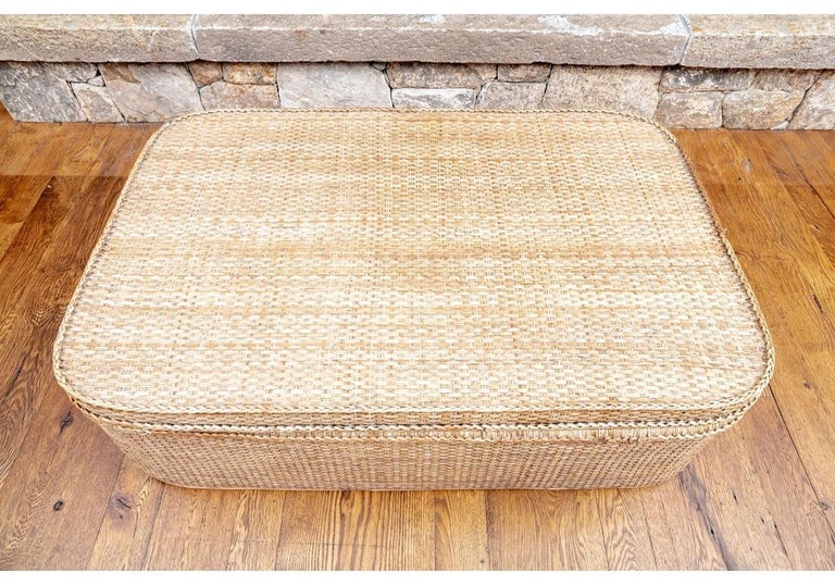 Exceptional Large Lift-Top Basket Weave Cocktail Table with Tray For ...