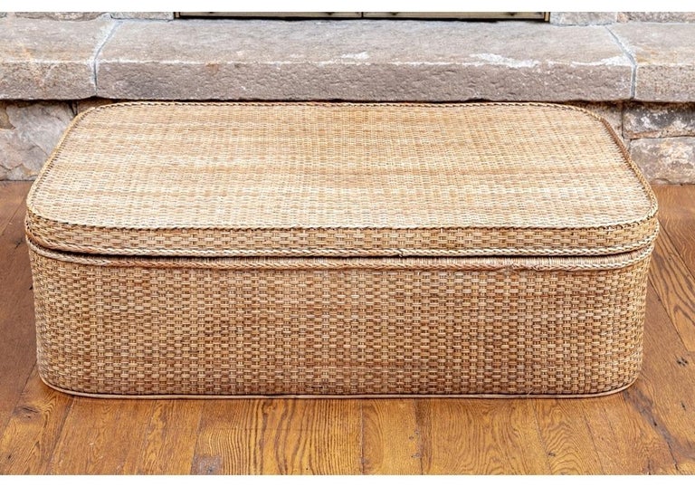 Exceptional Large Lift-Top Basket Weave Cocktail Table with Tray For ...