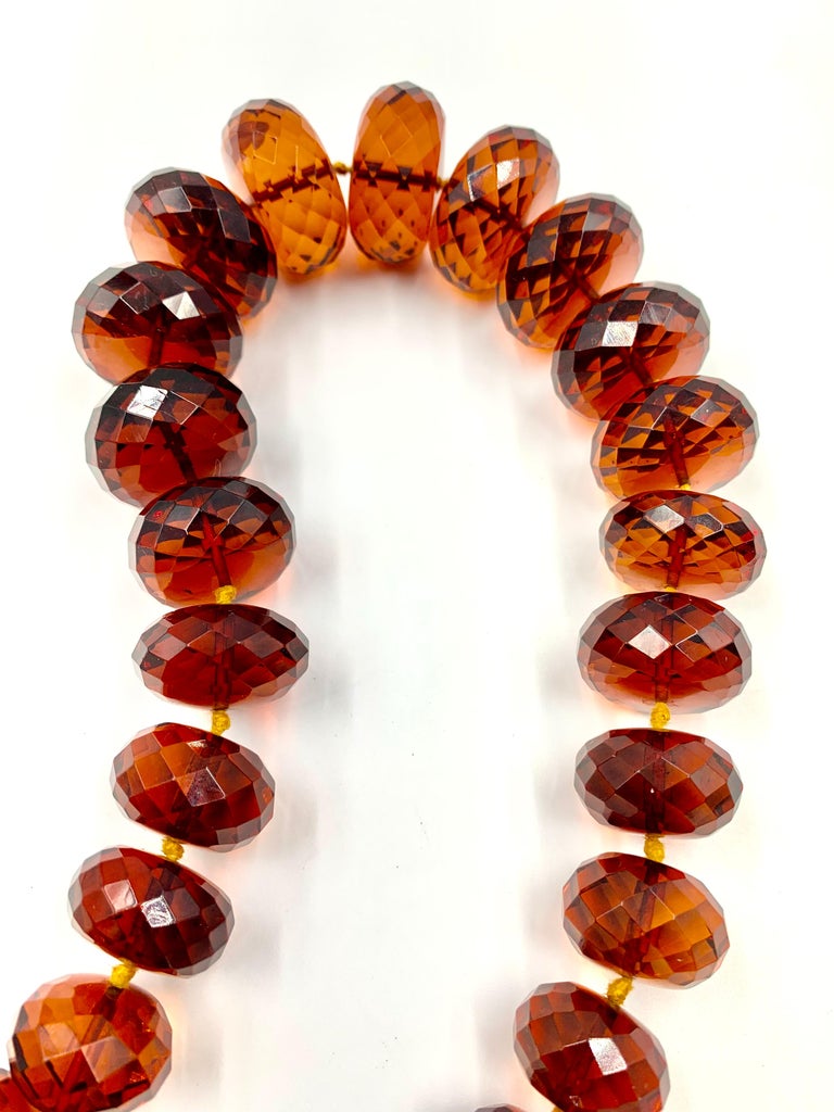Exceptional Large Natural Vermillion Color Faceted Antique Baltic Amber ...