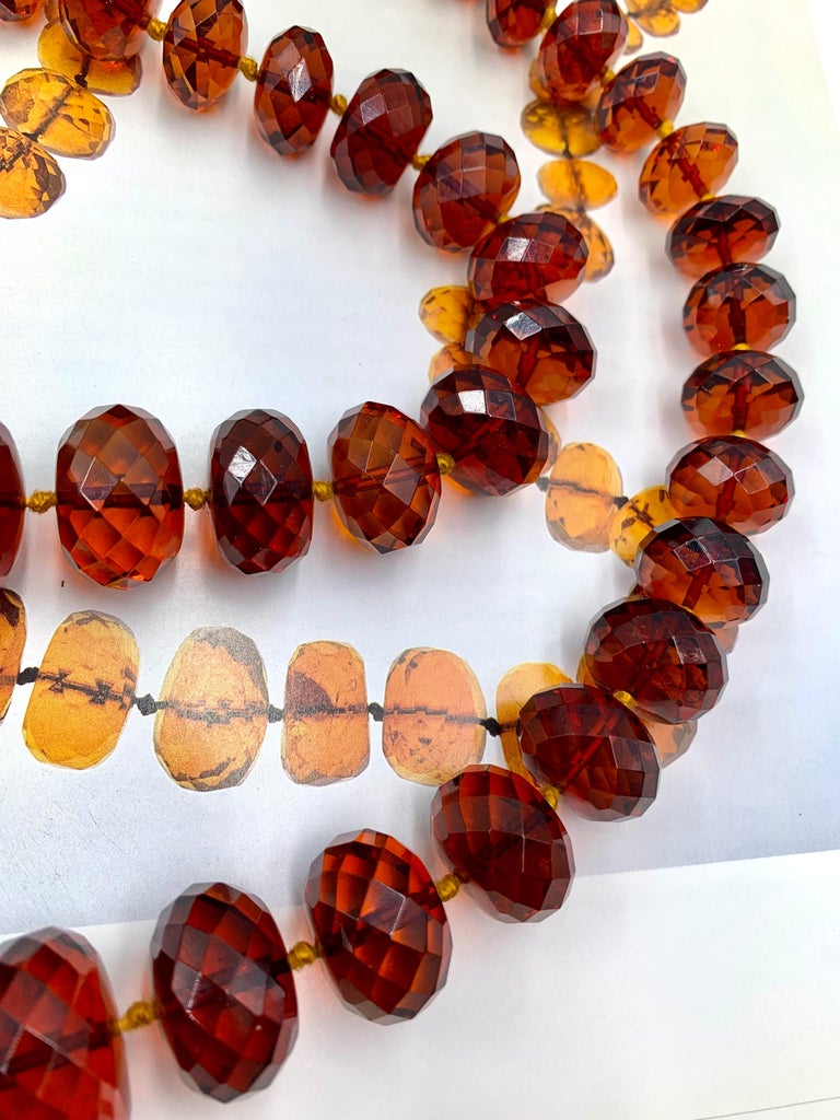 Exceptional Large Natural Vermillion Color Faceted Antique Baltic Amber ...